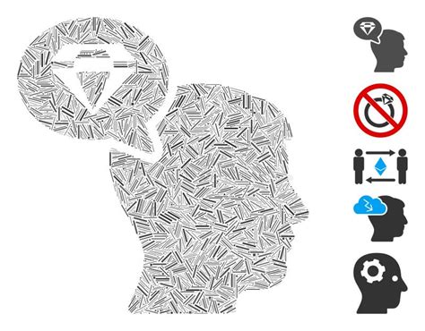 Diamond Thinking Person Vector Mesh 2d Model And Triangle Mosaic Icon Stock Vector