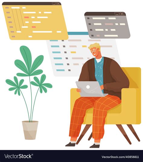 Programmer Engineering And Coding Set Royalty Free Vector