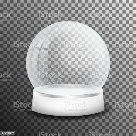 크리스마스 유리 눈 공 투명 한 배경에 고립 빛의 반사와 현실적인 크리스탈 눈 공 0명에 대한 스톡 벡터 아트 및 기타 이미지 0명 겨울 결정체 Istock