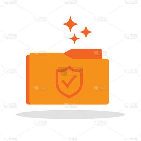 带有屏蔽保护符号的文件夹图标