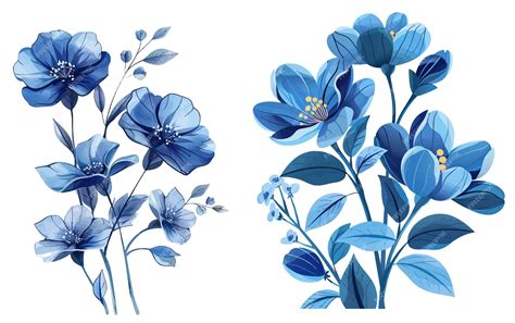 Premium Vector Blue Flowers Vector Desing