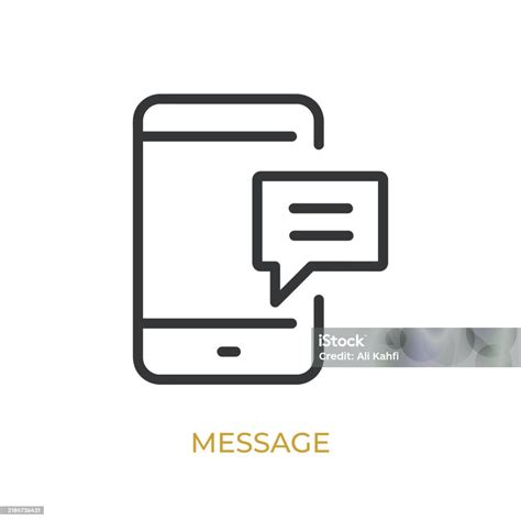 메시지 문자 모양 선 아이콘입니다 어디에나 적용할 수 있는 가는 선 아이콘 단순하고 픽셀 완벽하며 현대적인 스타일 Brand Name Online Messaging