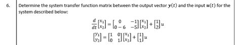 Solved Determine The System Transfer Function Matrix Between