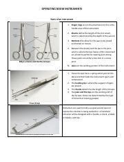 Operating Room Instruments A Comprehensive Guide To Parts Course Hero