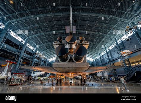 The Space Shuttle Discovery On Display At The Steven F Udvar Hazy Center Part Of The