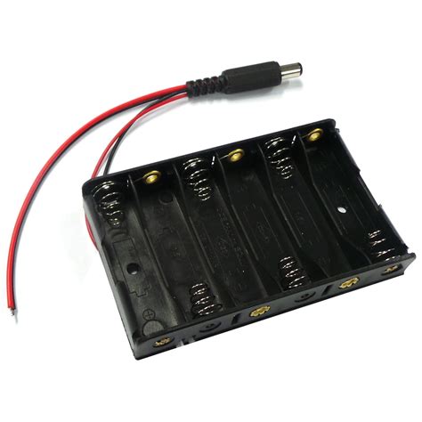 Aa 15v 배터리 건전지 소켓 홀더 케이스 Dc 커넥터 잭 With 단선 이중 타입 6구