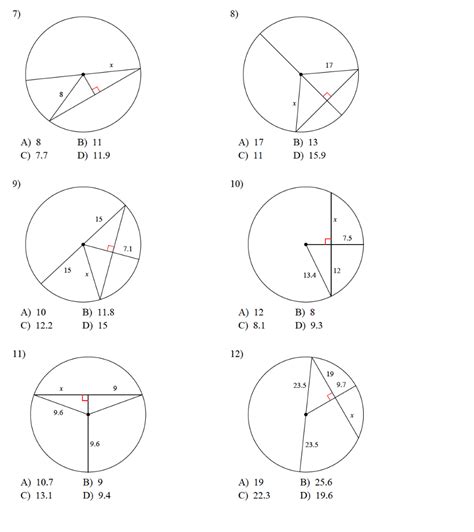 Chords And Angles In Circles Worksheet