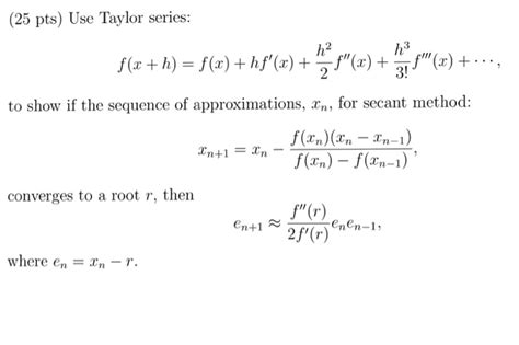 Use Taylor Series F X H F X Hf X H 2 2