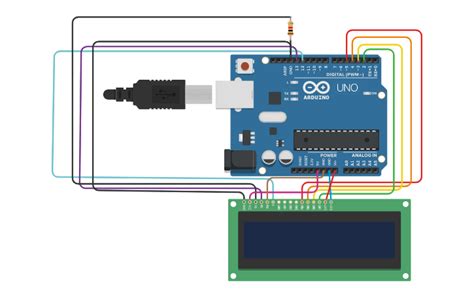 circuit design lcd display scrolling text tinkercad