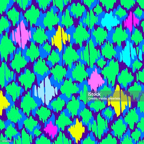 원활한 벡터 화려한 브러시 스트로크 패턴입니다 유행 색상 패션 직물 커버 섬유 배경 디자인 0명에 대한 스톡 벡터 아트 및 기타 이미지 Istock