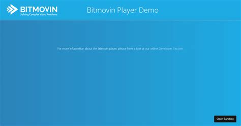 Bitmovin Bitmovin Player Tizen Demo Codesandbox