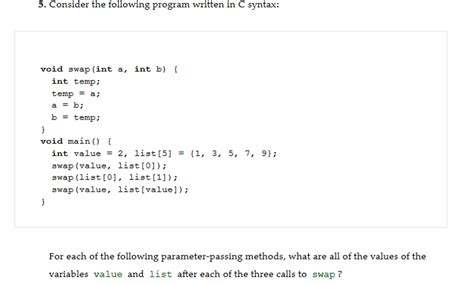 Solved Consider The Following Program Written In C Chegg Com