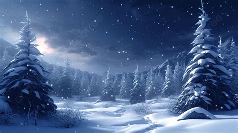 Snowy Landscape Wallpaper With Trees Snow White Winter Background