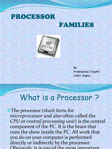 Processor Families A Guide To The Evolution Of Cpu Design From First To Sixth Generation