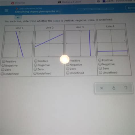 Classifying Slopes Given Graphs Of For Each Line Determine Whether The Slope Is Positive