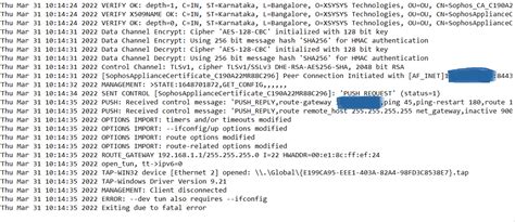 SSL VPN Exiting Due To Fatal Error Discussions Sophos Firewall Sophos Community Connect