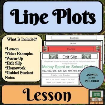 Dot Plots Line Plots Lesson Mean Median Mode Shape Of Data TPT