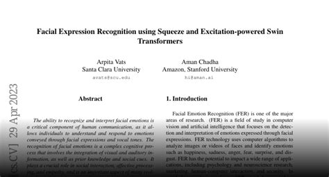 Paper Page Facial Expression Recognition Using Squeeze And Excitation Powered Swin Transformers