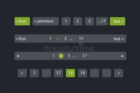 Pagination Bars In Different Colors Website Element For User Interface Website Development And