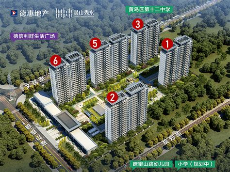 青岛黄岛德惠灵山秀水 户型建面约112~129㎡项目广场楼盘
