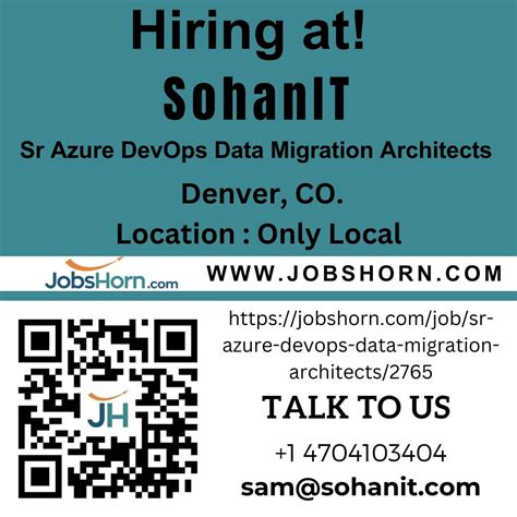 Durga Prasad On Linkedin Hiring Srazuredevopsdatamigrationarchitects Denver Colorado