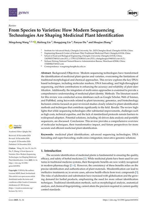 Pdf From Species To Varieties How Modern Sequencing Technologies Are