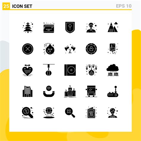 Set Of 25 Modern Ui Icons Symbols Signs For Nature Game Security Athletics Person Editable