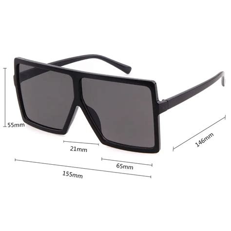 Ретро квадратные негабаритные солнцезащитные очки черный толстый Топ прозрачная оправа