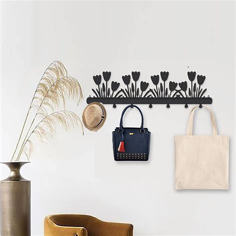 Flower Metal Wall Art Coat Hooks And Wall Hanger Decorative Wall