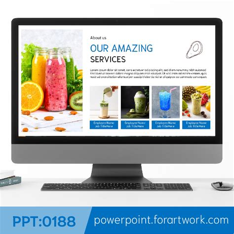 เทมเพลต Powerpoint ร้านกาแฟ Coffee นมปั่น สีน้ำเงิน สไตล์มินิมอล 0188 เทมเพลต Powerpoint สวยๆ