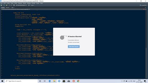 Rstudio Encounters A Fatal Error And Prompts To Start New Session