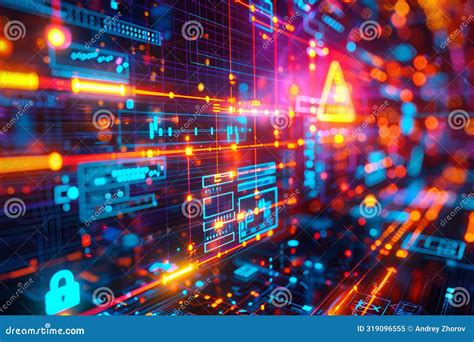 A Computer Screen Displaying A Lock Symbol Representing Cyber Security Measures Being