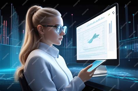 Premium Photo Software Coding Hologram And Woman On Tablet Thinking