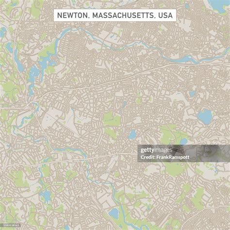 Newton Massachusetts Us City Street Map High Res Vector Graphic Getty