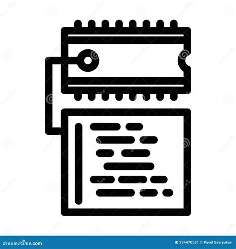 Microcontroller Programming Electronics Line Icon Vector Illustration Stock Vector