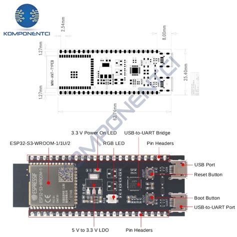 Esp32 S3 Devkitc 1 N16r8 Wifi Ve Bluetooth Geliştirme Kartı Komponentci