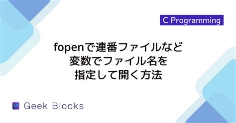 C言語 Fopensで排他モートでファイルを開く方法 Geekblocks