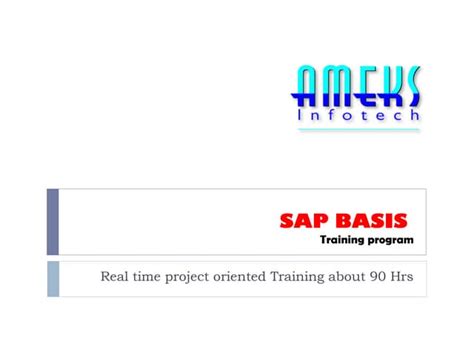 Sap Basis Training Overview Ppt