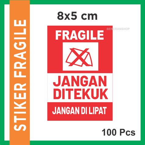 Jual Sticker Fragile Jangan Di Tekuk 100 Pcs Stiker Fragile