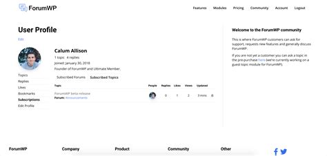Subscriptions Forumwp