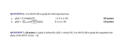 Solved Question Use Matlab To Graph The Following Chegg