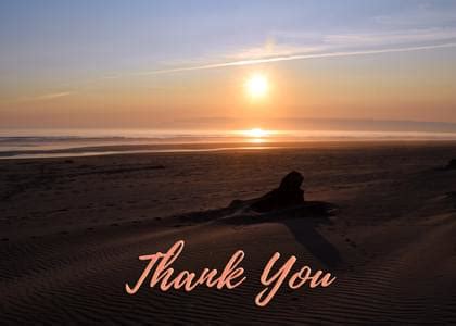 Sunrisesunset Thank You General Card With Your Own Handwriting