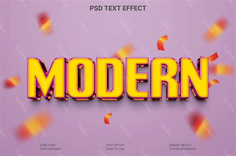Modern Text Style Effect Free Photoshop Psd File