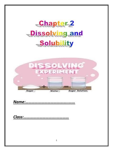 Dissolving And Solubilty Worksheet 20252h4a8 Pdf
