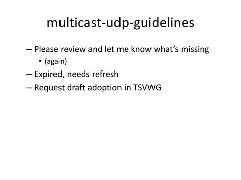 PPT Multicast Udp Guidelines PowerPoint Presentation Free Download ID 2841958