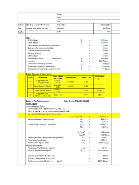 Deep Beam Check Download Free Pdf Beam Structure Shear Stress