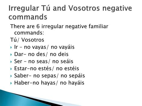 Ir Negative Nosotros Command Descargar Manual