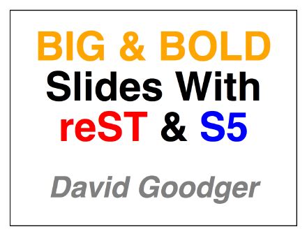 Easy Slide Shows With ReST S5 Docutils Documentation In Japanese 0