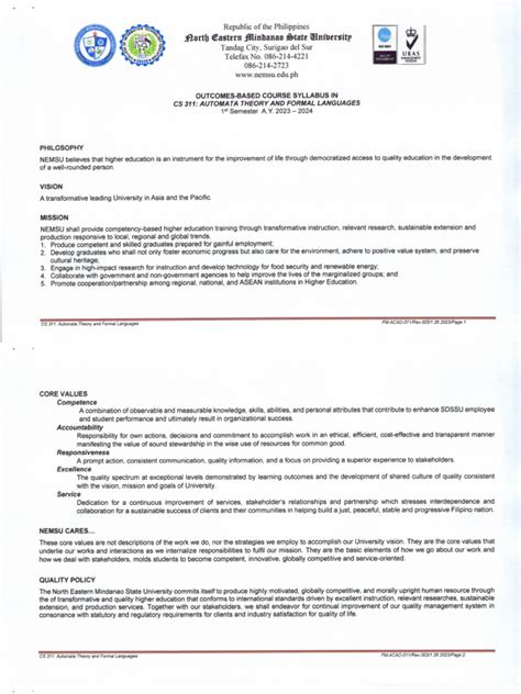 Cs311 Automata Theory And Formal Languages Pdf