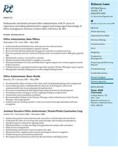 Office Administrator Resume Example And Writing Tips For 2022 Office Administrator Resume Example And Writing Tips For 2022